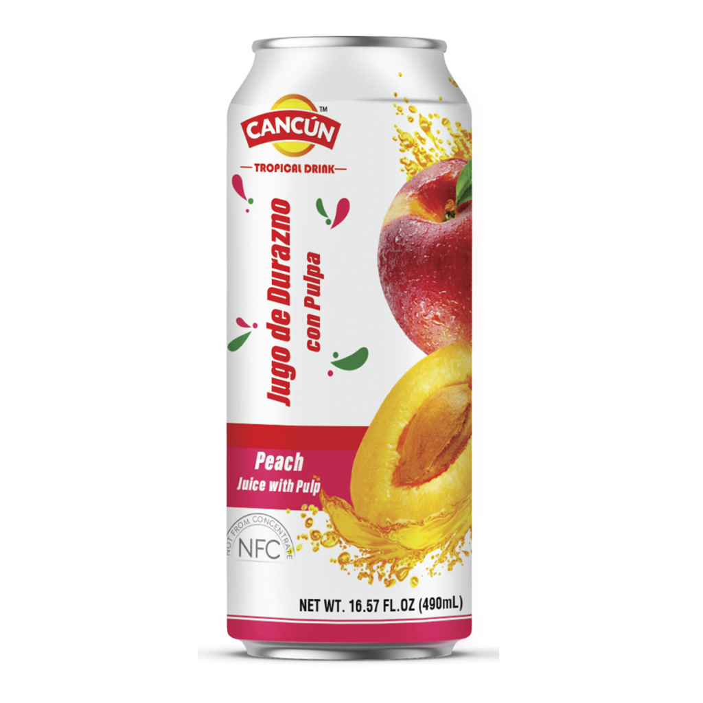 Cancun durazno jugo con pulpa 490ml x24 - Proexport Guatemala